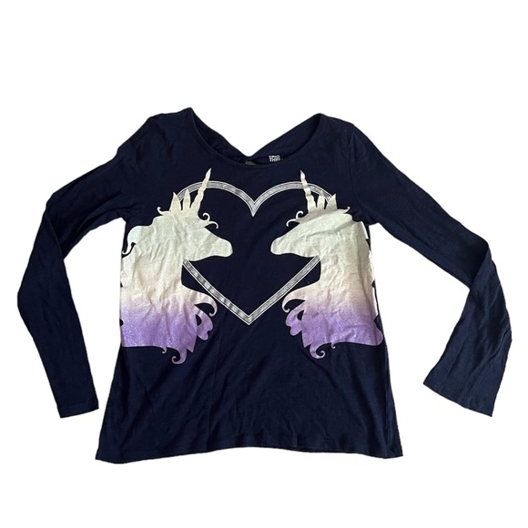 Epic Threads | Shirts & Tops | Girls Dark Blue Unicorns Long Tee | Poshmark